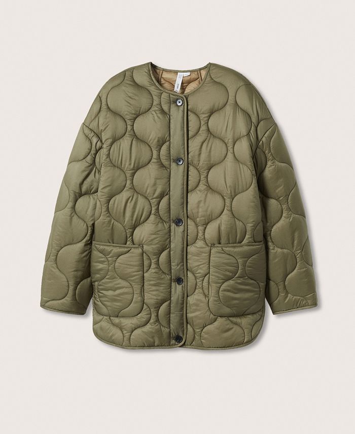 MANGO Women's Satin Quilted Jacket - Macy's