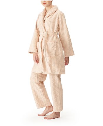 Berkshire Women's Cable Robe Lounge Pant Set, Set of 2 - Macy's
