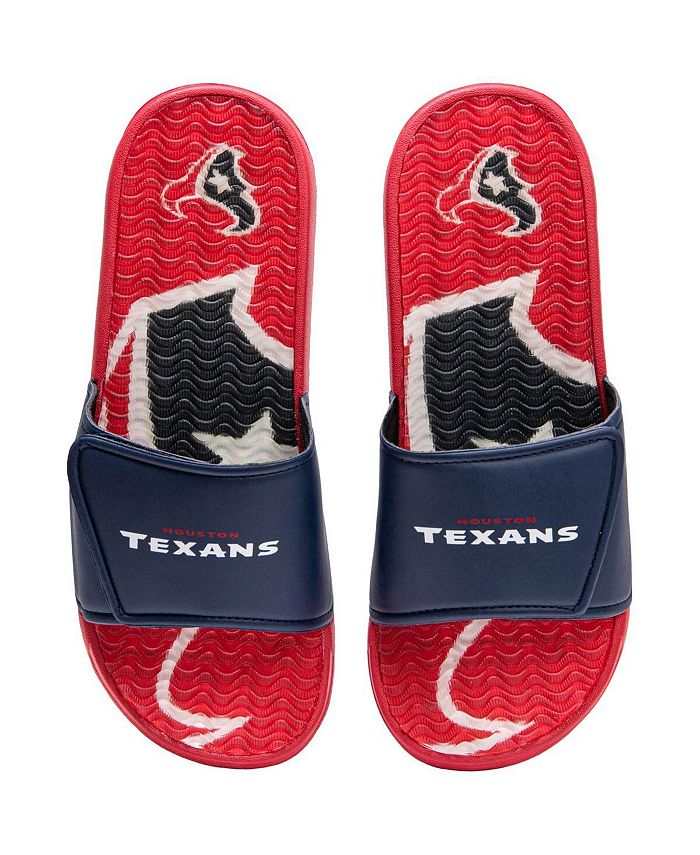 FOCO Men's Houston Texans Wordmark Gel Slide Sandals - Macy's