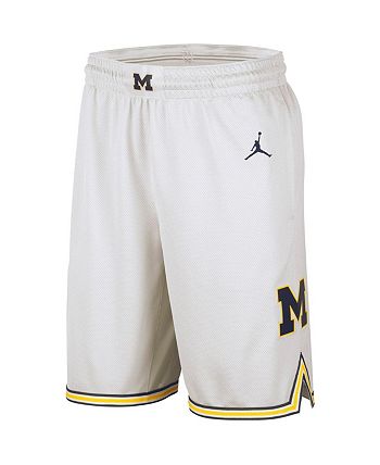 Jordan Men's White Michigan Wolverines Replica Team Basketball Shorts ...