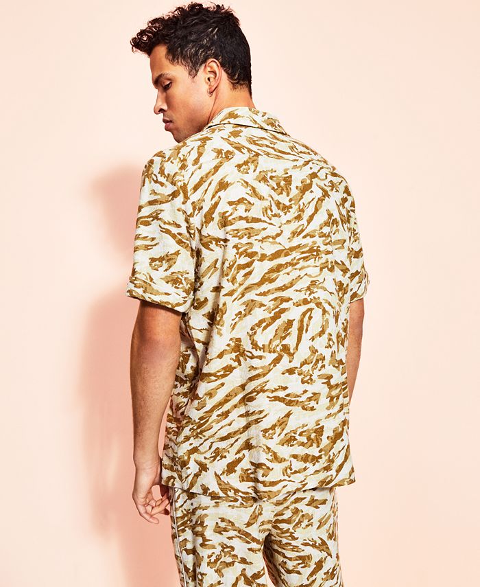 Royalty by Maluma Men's Relaxed-Fit Camouflage Shirt, Created for Macy ...