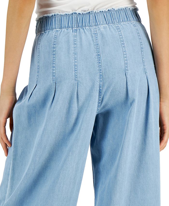 INC International Concepts Women's High Rise Chambray Wide-Leg Pants ...