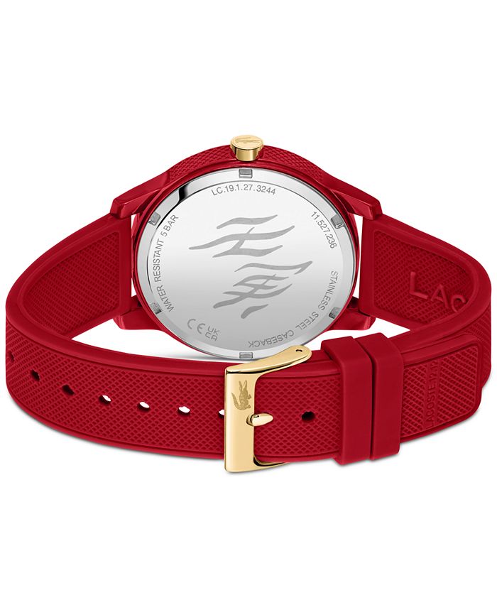 Lacoste Men's 12.12 Chinese New Year Red Silicone Strap Watch 42mm - Macy's
