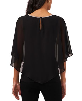 MSK Embellished Overlay Top - Macy's