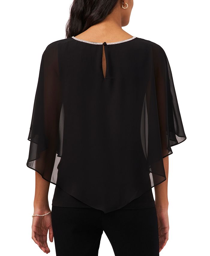 MSK Embellished Overlay Top - Macy's