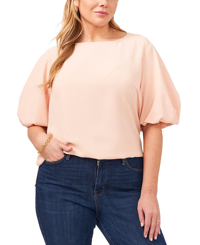 Vince Camuto Plus Size Balloon-Sleeve Top - Macy's