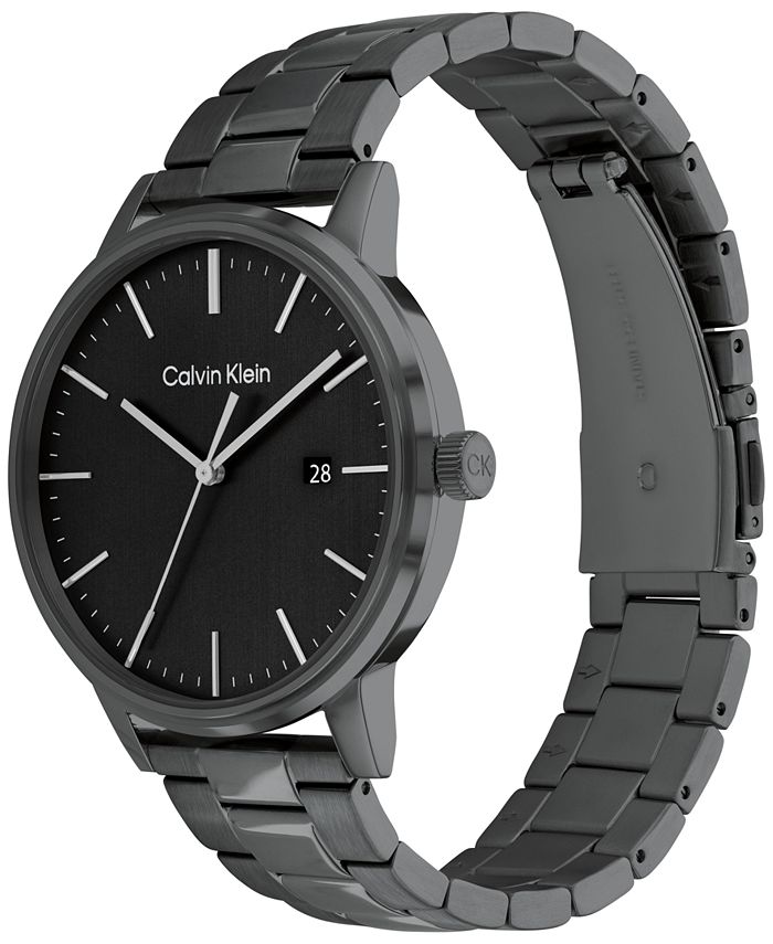 Calvin Klein Black Stainless Steel Bracelet Watch 43mm - Macy's