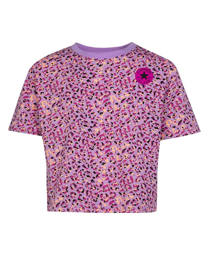 Converse Converse x Clements Twins Big Girls Leopard Boxy T-shirt & Reviews - Shirts & Tops ...