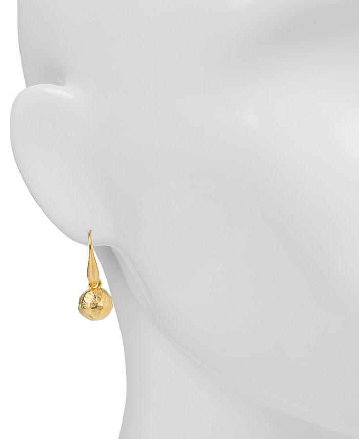 Patricia Nash Gold-Tone Hammered Ball Drop Earrings - Macy's
