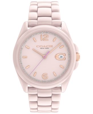 COACH Women's Greyson Blush Ceramic Bracelet Watch 36mm - Macy's