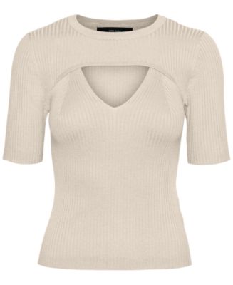 Vero Moda Willow Cutout Ribbed Top - Macy's
