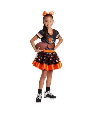 Big Girls Brown Cleveland Browns Tutu Tailgate Game Day V-Neck Costume ...