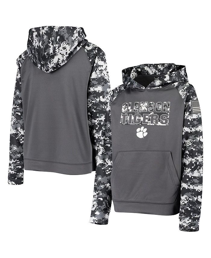 Colosseum Big Boys Charcoal Clemson Tigers OHT Military-Inspired Appreciation Digital Camo ...