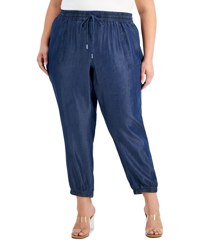 Bar III Plus Size Drawstring Pants, Created for Macy's - Macy's