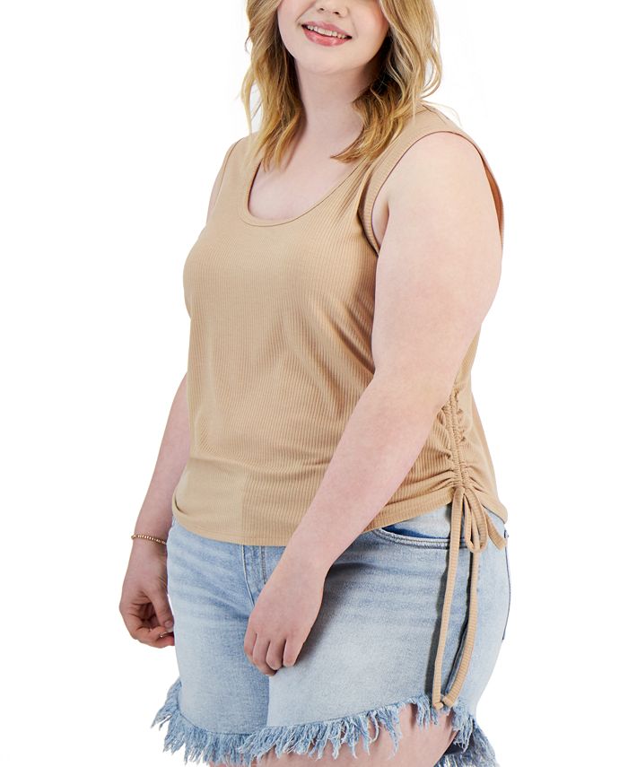 Love, Fire Trendy Plus Size Side Rushed Drawstring Tank - Macy's