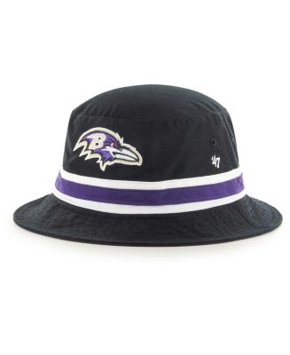 Men's Black Baltimore Ravens Striped Bucket Hat - Macy's