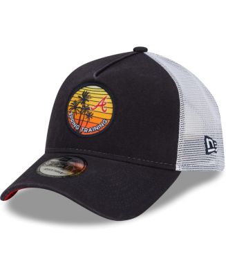 Men's Navy Atlanta Braves Spring Training Sunset Trucker 9Forty ...