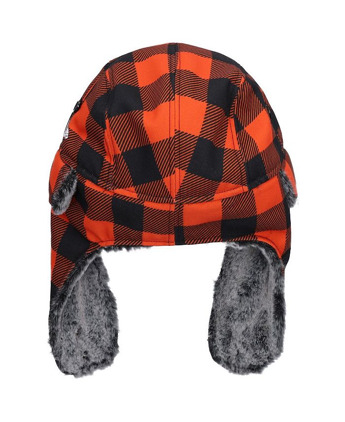 New Era Men's Black, Orange San Francisco Giants Buffalo Plaid Trapper ...