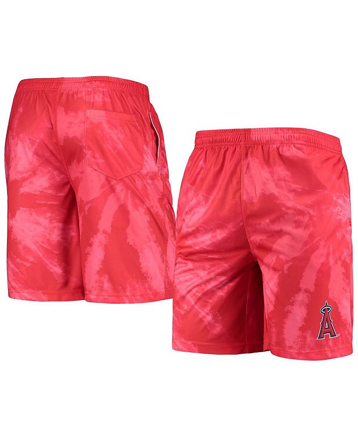 FOCO Men's Red Los Angeles Angels Tie-Dye Training Shorts - Macy's