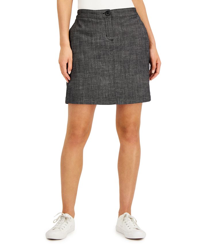 Karen Scott Women's Chambray Skort, Created for Macy's - Macy's
