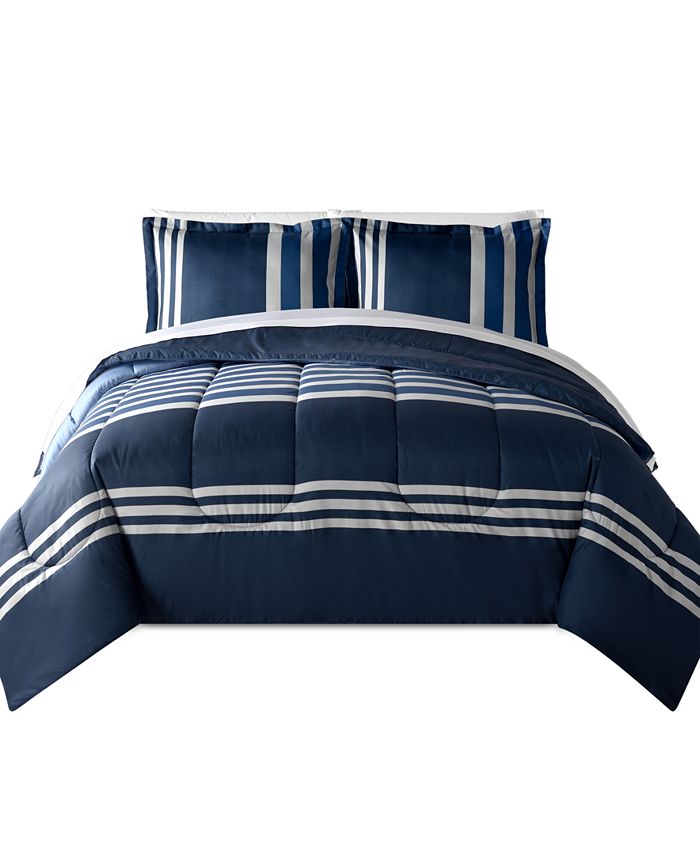 Sunham Skyline Stripe 3-Pc Comforter Sets, Created For Macy's - Macy's