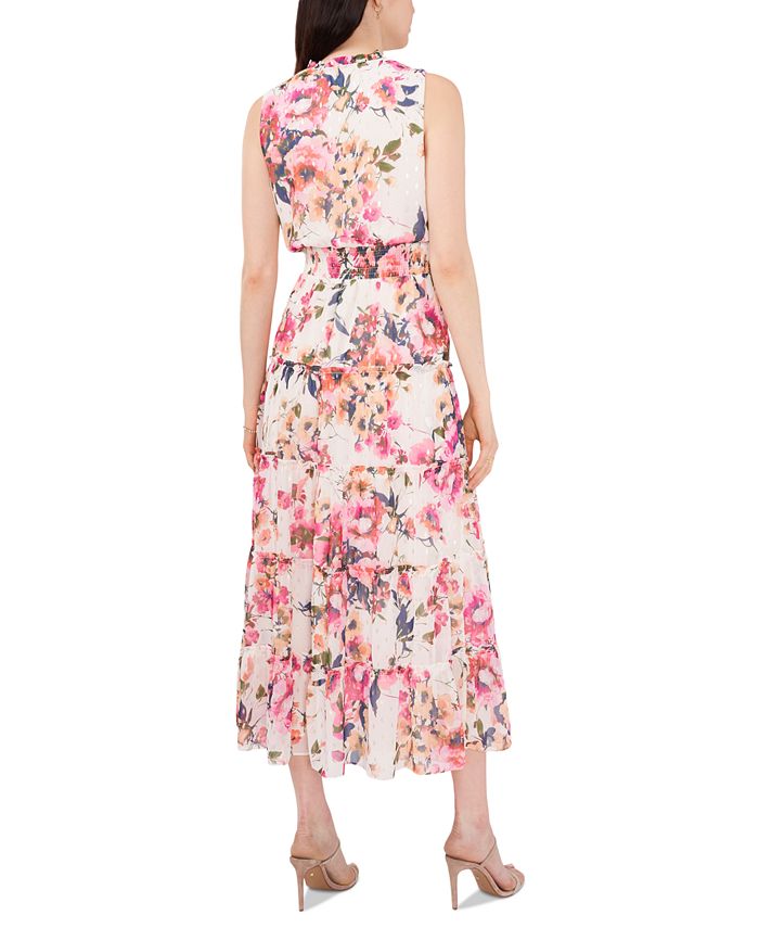 MSK Women's Printed Tiered Maxi Dress - Macy's