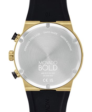 Movado Men's Swiss Chronograph Bold Fusion Black Silicone Strap Watch ...