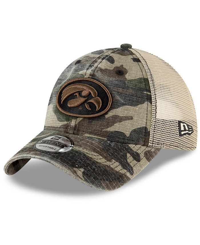 New Era Men's Camo Iowa Hawkeyes Honor Trucker 9TWENTY Snapback Hat ...