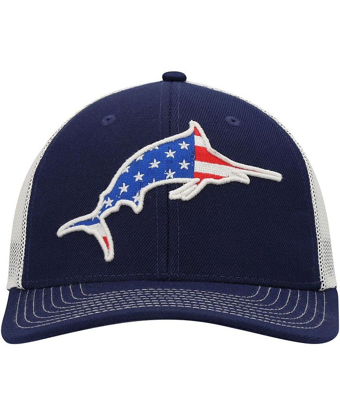 Local Crowns Men's Navy USA Fish Collection Marlin Trucker Snapback Hat ...