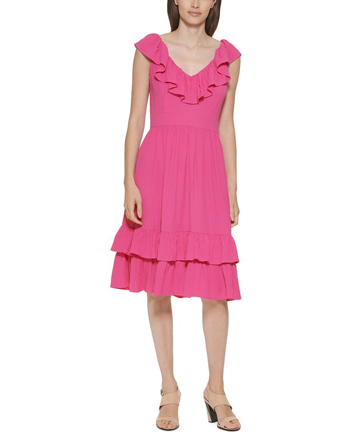 Calvin Klein Women's Ruffled A-Line Dress - Macy's