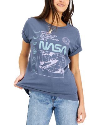 Grayson Threads Black Juniors' Cotton NASA-Print T-Shirt - Macy's