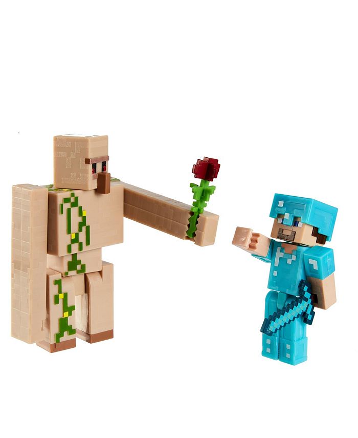 Minecraft Steve and Iron Golem Figures - Macy's