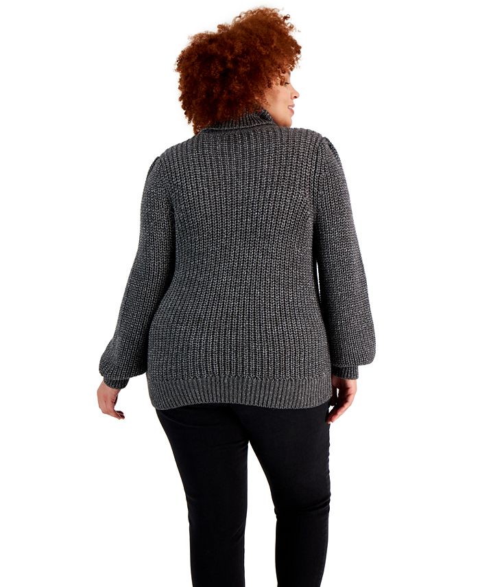 Inc International Concepts Plus Size Ribbed Turtleneck Sweater Created