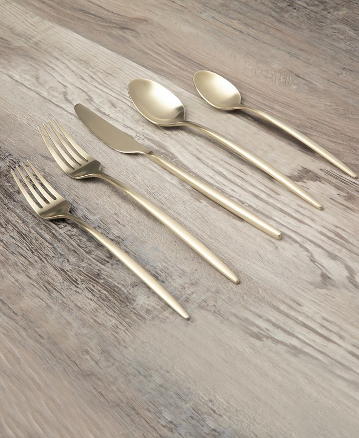 Cambridge Silversmiths Gaze Champagne Satin 20-Piece Flatware Set ...