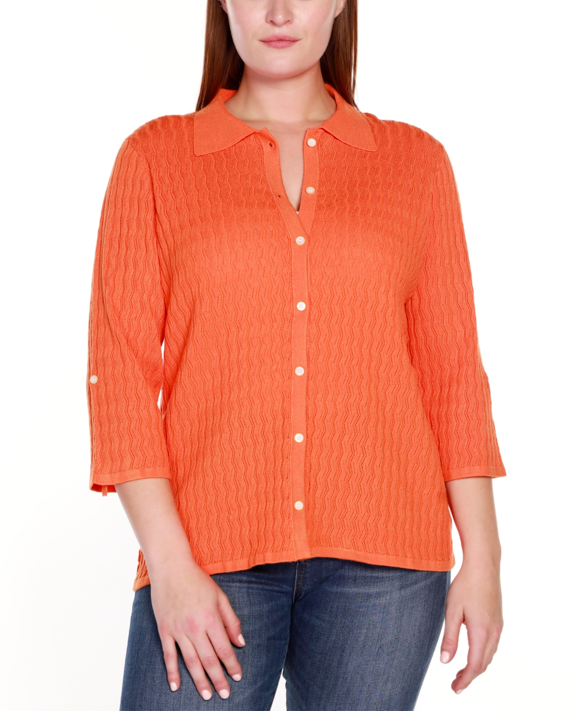 Belldini Black Label Plus Size Johnny-collar Cardigan Sweater In ...