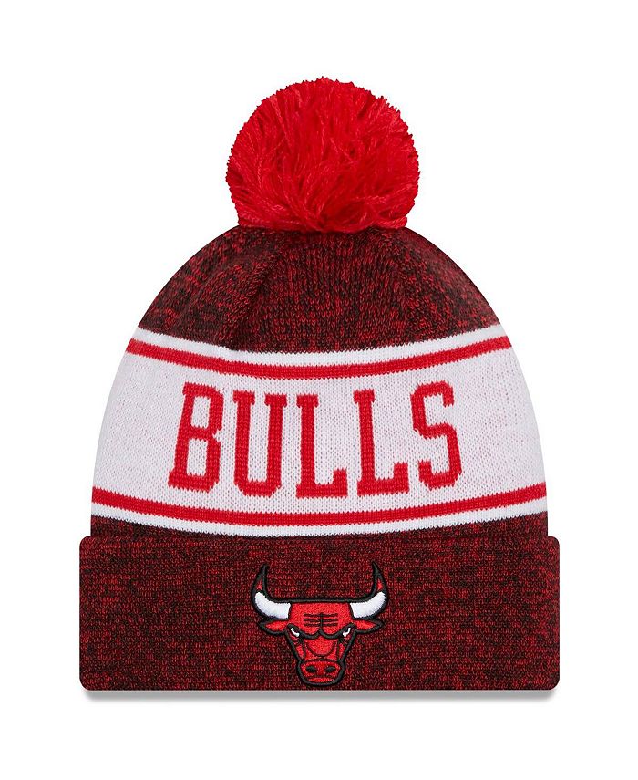 New Era Men's Black and Red Chicago Bulls Banner Cuffed Knit Hat with ...