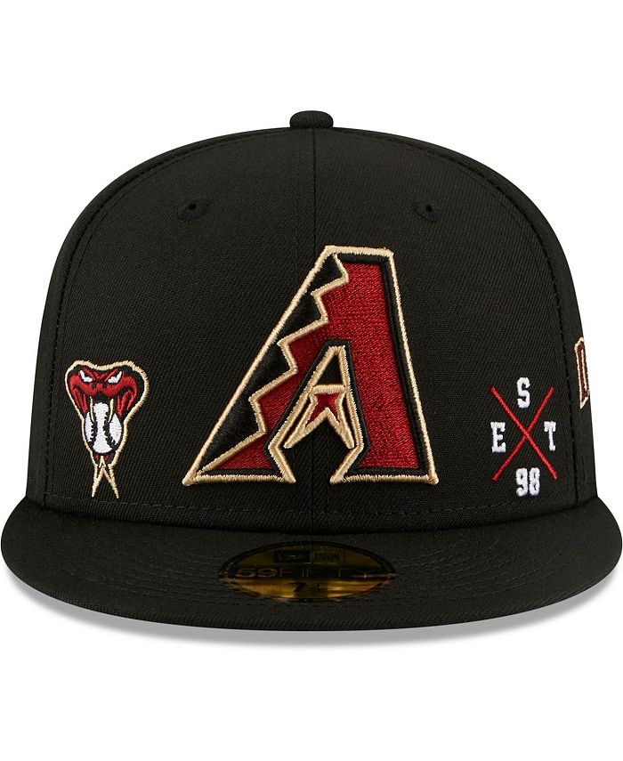 New Era Men's Black Arizona Diamondbacks Multi-Logo 59FIFTY Fitted Hat ...