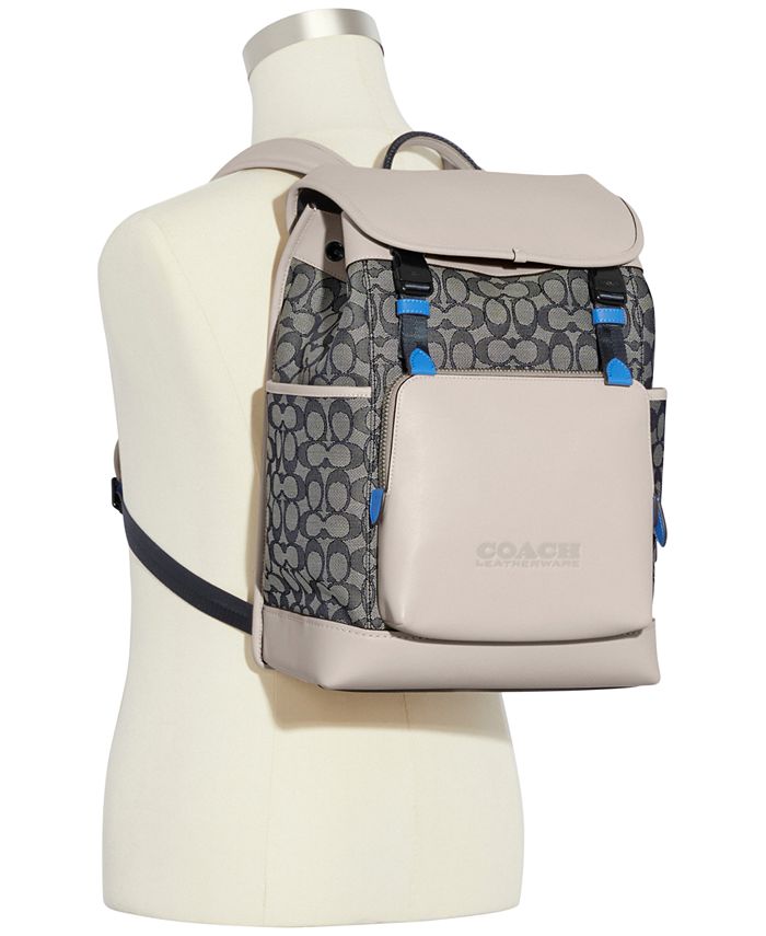 COACH Men's League Signature Jacquard Flap Backpack - Macy's