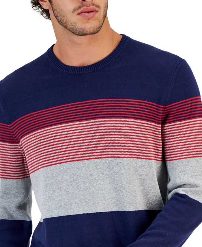 Club Room Men's Striped Sweater, Created for Macy's - Macy's