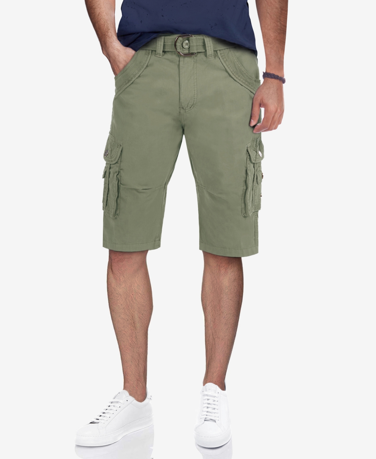 Click here for X-Ray Mens Belted Double Pocket Cargo Shorts - Lea... prices