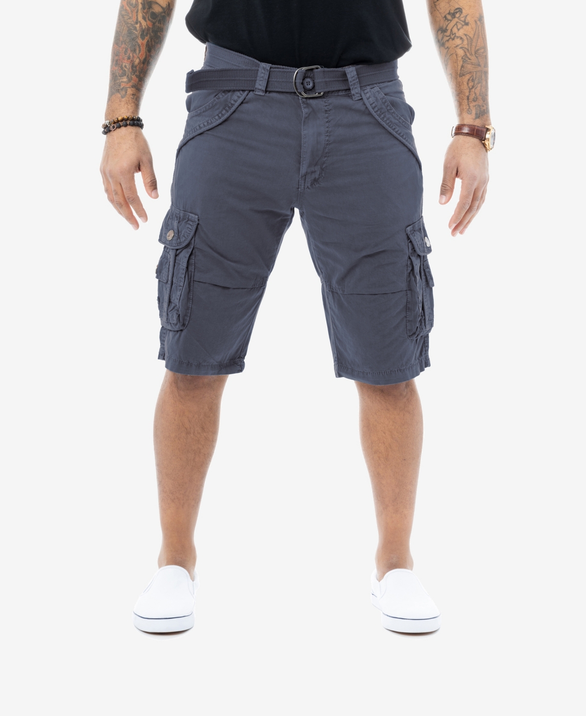Click here for X-Ray Mens Belted Double Pocket Cargo Shorts - Ste... prices