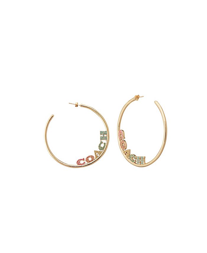 COACH Signature Logo Hoop Earrings - Macy's