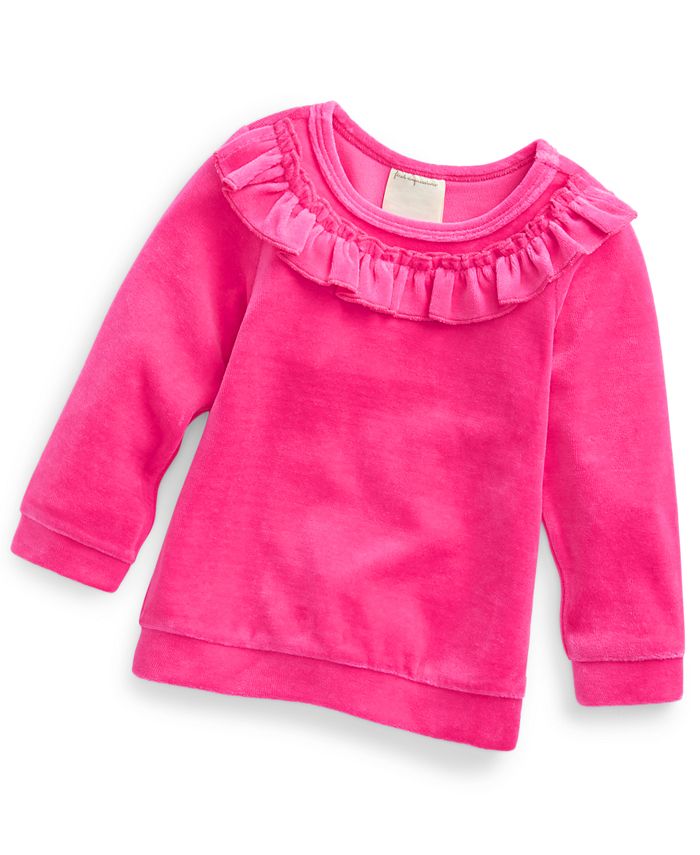 First Impressions Baby Girls Velour Ruffle Top, Created for Macy's - Macy's
