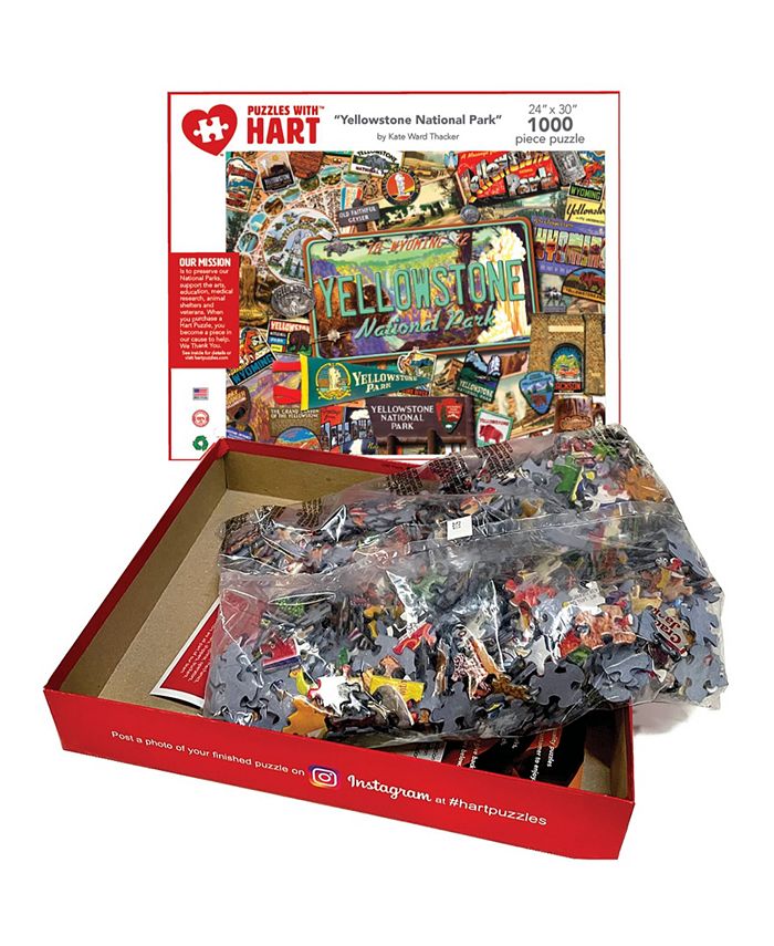 Hart Puzzles Yellowstone National Park 24" x 30" By Kate Ward Thacker ...