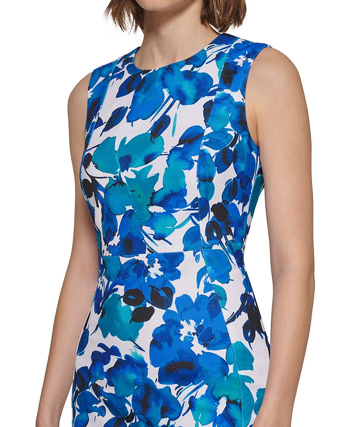 Calvin Klein Floral Print Sheath Dress Macys