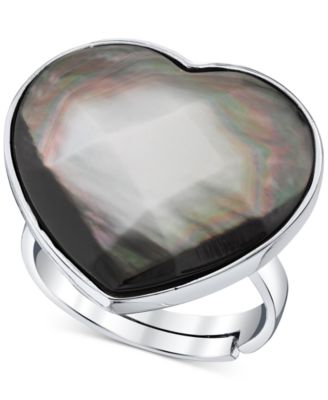 Macy s Mother of Pearl Heart Ring in Sterling Silver Macy s