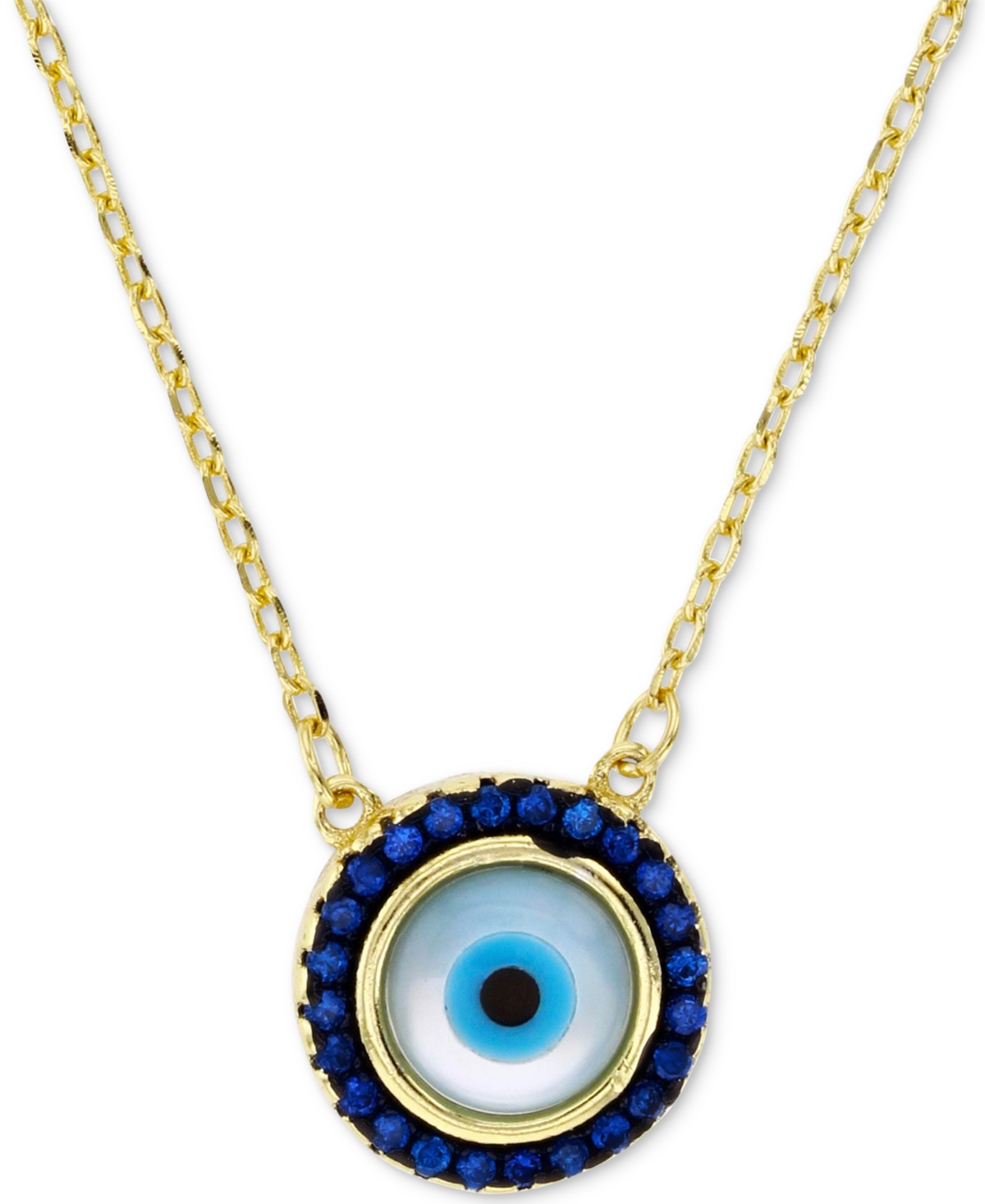 Click here for Cubic Zirconia & Enamel Evil Eye Halo Pendant Neck... prices