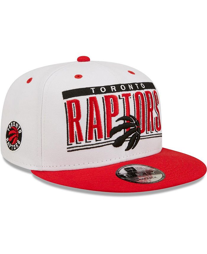 New Era Men's White, Red Toronto Raptors Retro Title 9Fifty Snapback ...