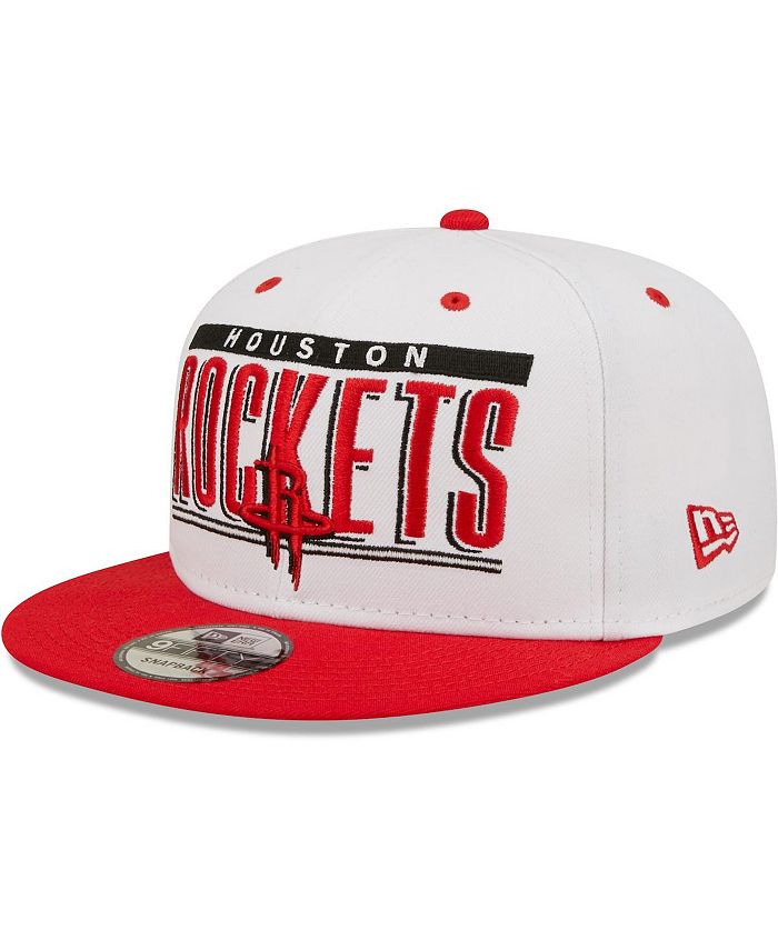 New Era Men's White, Red Houston Rockets Retro Title 9Fifty Snapback ...