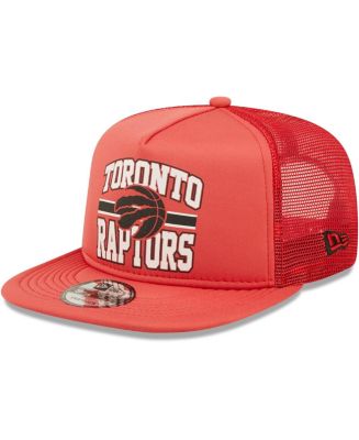 Men's New Era Red Toronto Raptors Logo A-Frame 9Fifty Trucker Snapback ...